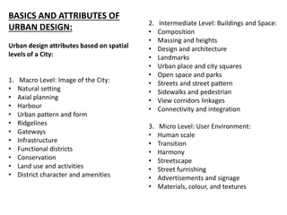 Urban Design at different levels of Planning | PPTX