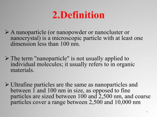 Introduction to Nanoparticals | PPTX