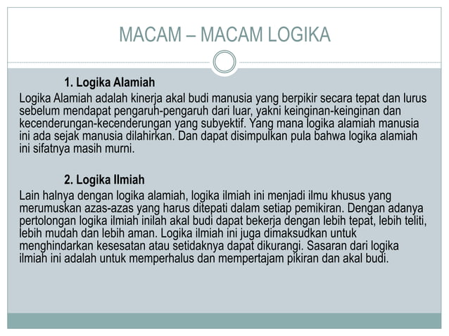 Epistemologi Keilmuan (Logika) | PPT