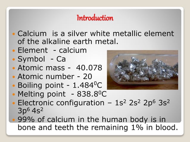 Role of calcium | PPTX | Chemistry | Science