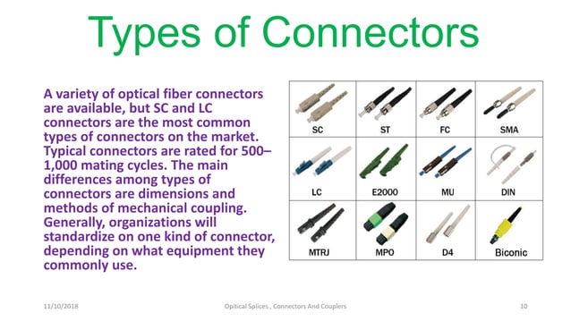 Optical Fibre Splices , Couplers and Connectors | PPTX | Computer Peripherals | Computing