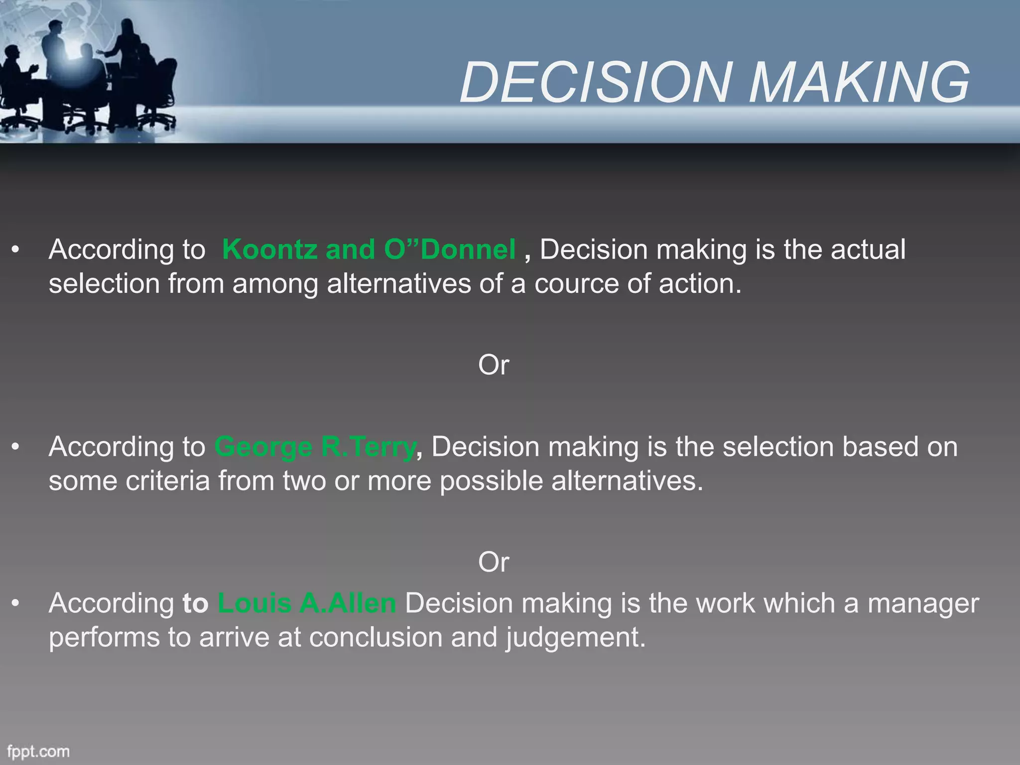 Planning and Decision Making | PPTX