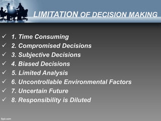 Planning and Decision Making | PPTX