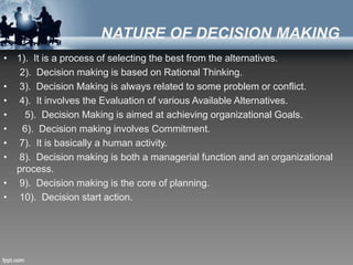 Planning and Decision Making | PPTX