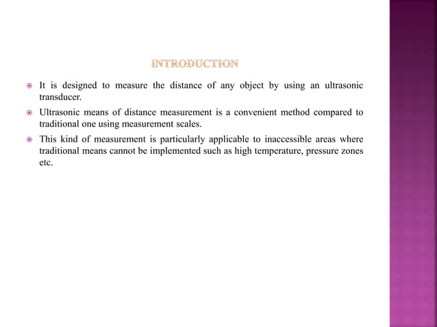 object detection using ultra sonic sensors | PPTX