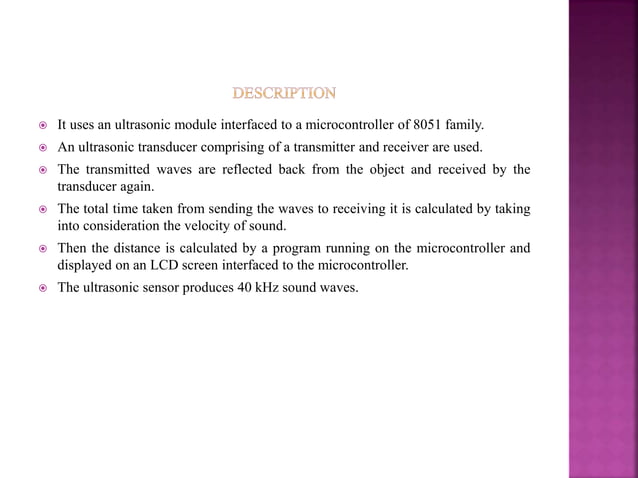object detection using ultra sonic sensors | PPTX