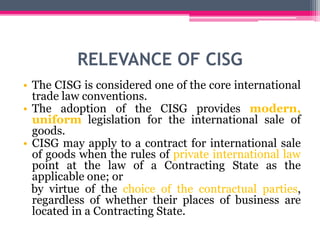 UNITED NATIONS CONVENTION ON CONTRACT FOR INTERNATIONAL SALE OF GOODS ...
