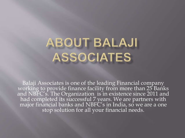 BALAJI ASSOCIATES.... | PPT