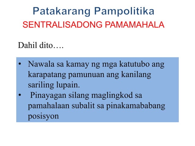 Patakarang Ipinatupad ng mga Espanyol | PPTX
