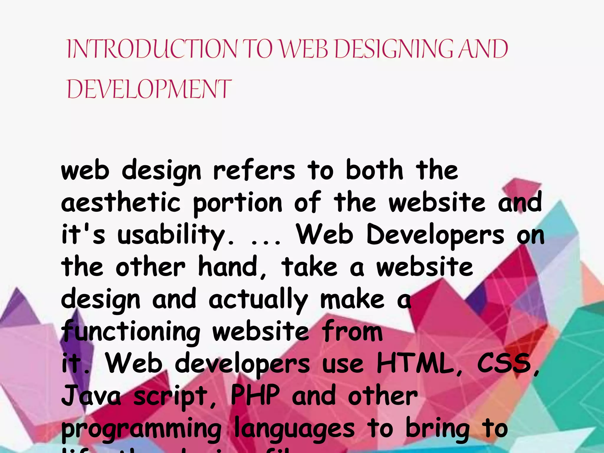 ppt of web designing and development | PPTX