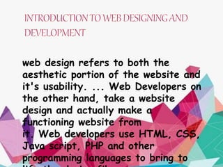 ppt of web designing and development | PPTX