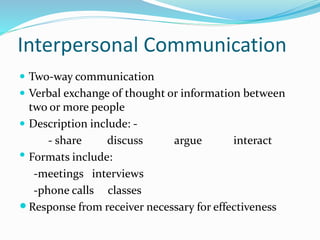 Methods of improving interpersonal Communication | PPT