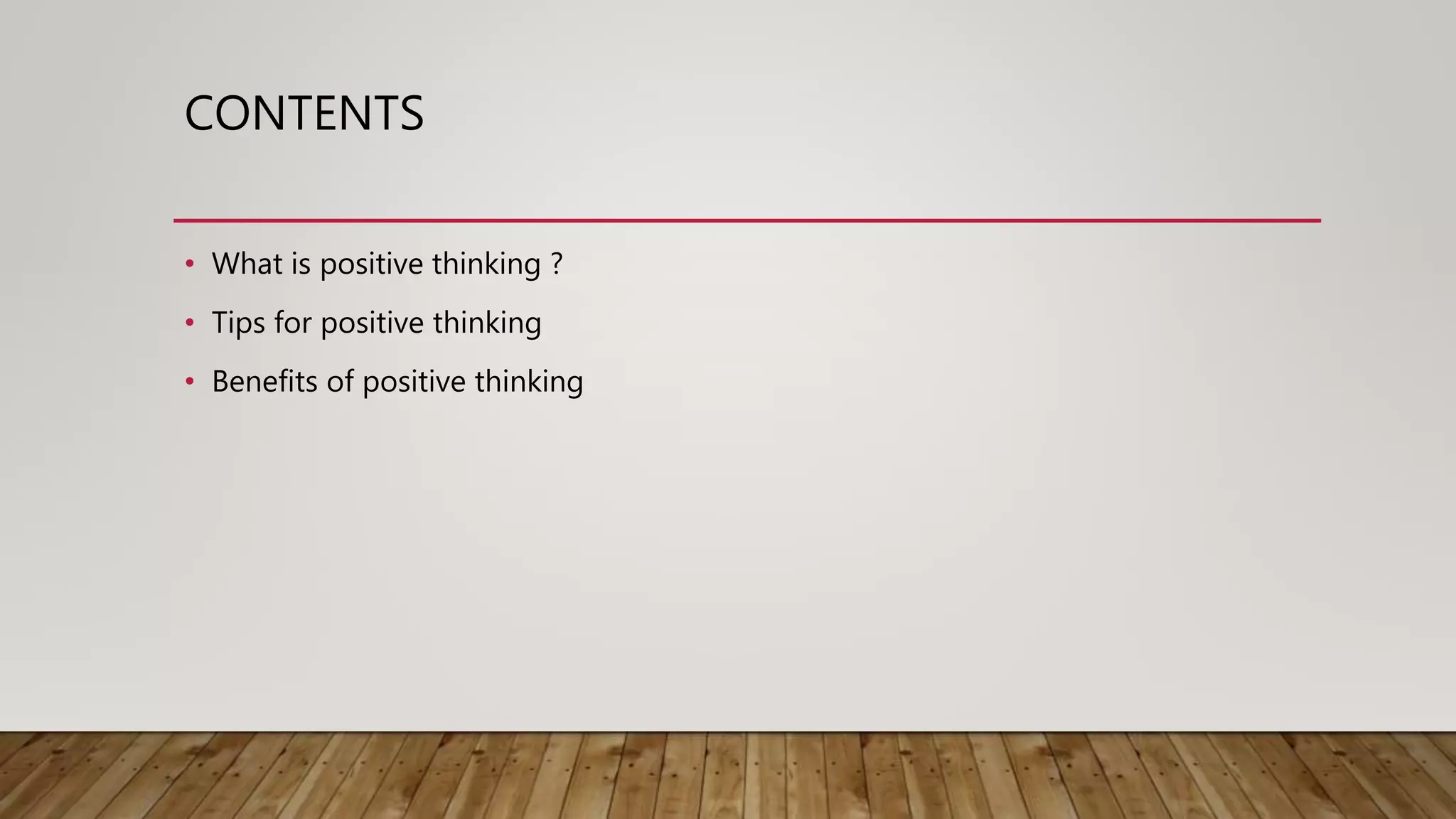 Power of positive Thinking | PPTX