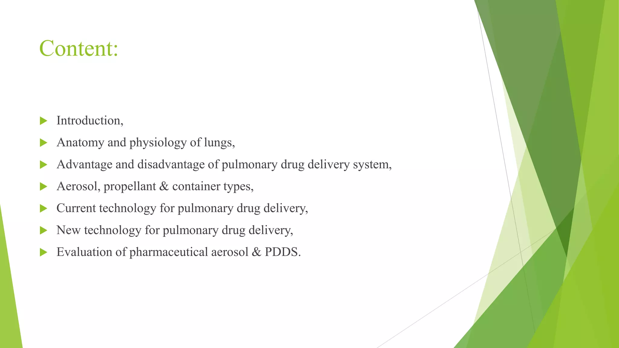 pulmonary drug delivery system | PPTX