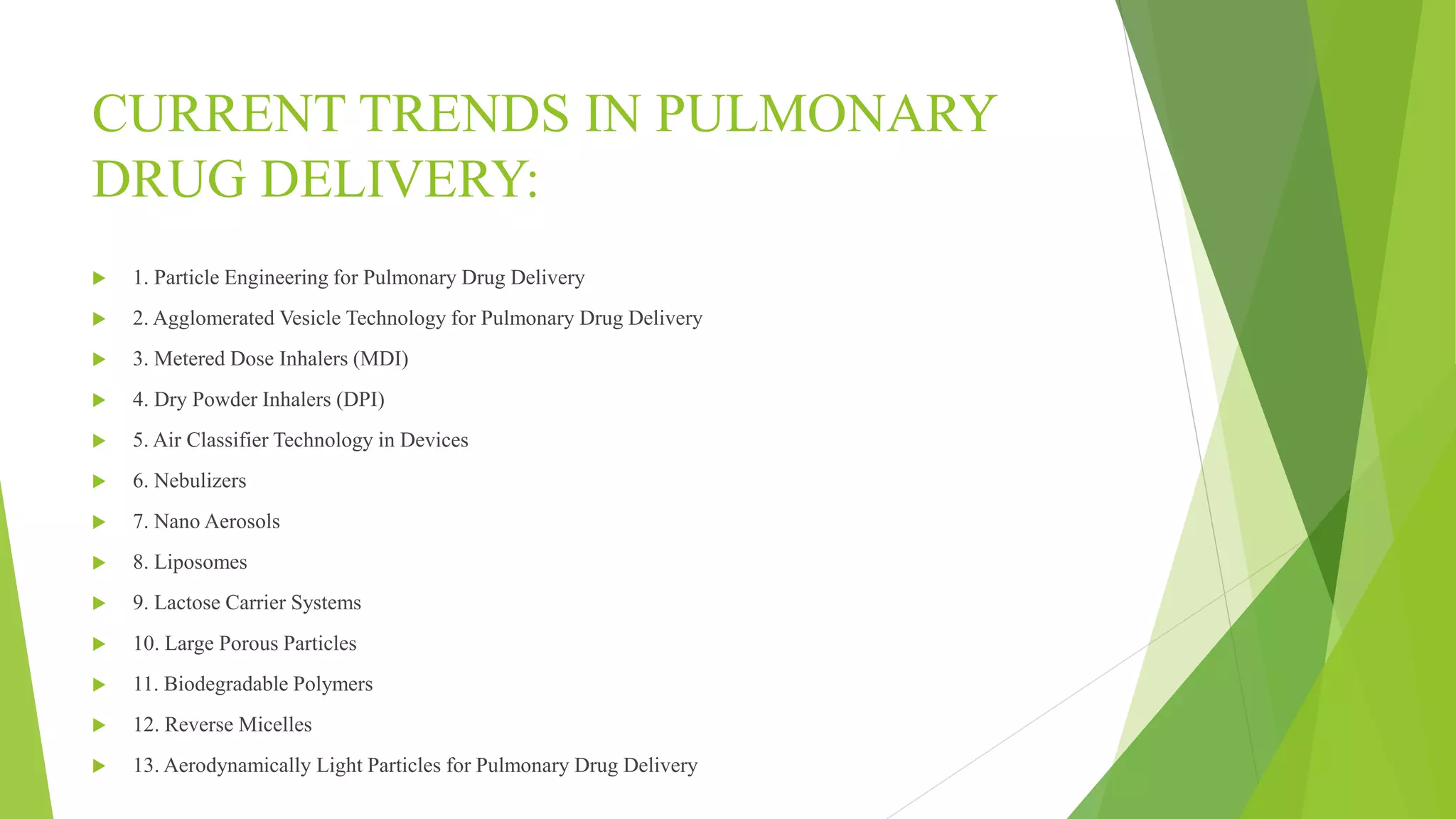 pulmonary drug delivery system | PPTX