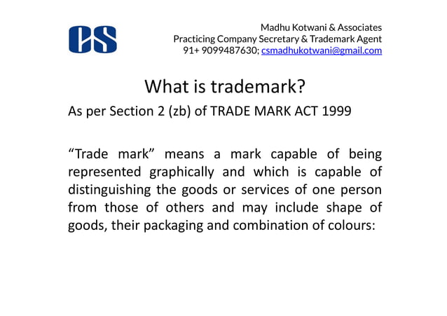 Ppt 1 what is trademark and its examples | PDF