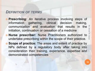 The Prescriptive the role of nurses and nurse Practitioners | PPTX