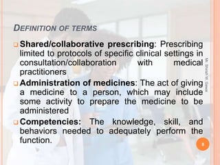 The Prescriptive the role of nurses and nurse Practitioners | PPTX