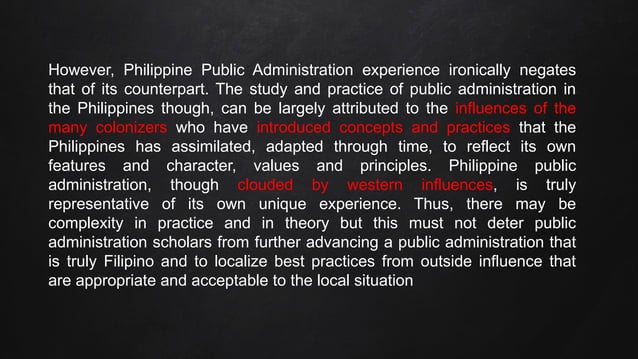 Evolution of Philippine Public Administration as a practice and ...