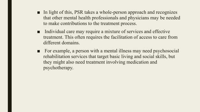 PSYCHOSOCIAL REHABILITATION-PRINCIPLES AND METHODS | PPTX