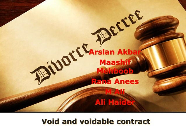 Void and Voidable Contract | PPTX