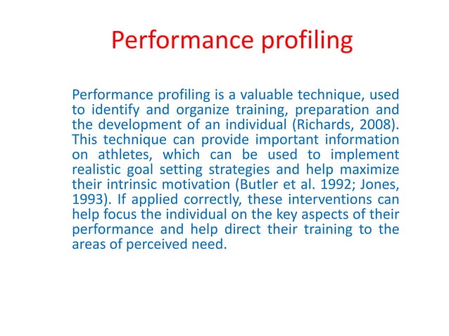 Performance Profiling and data scoring with Excel | PPT