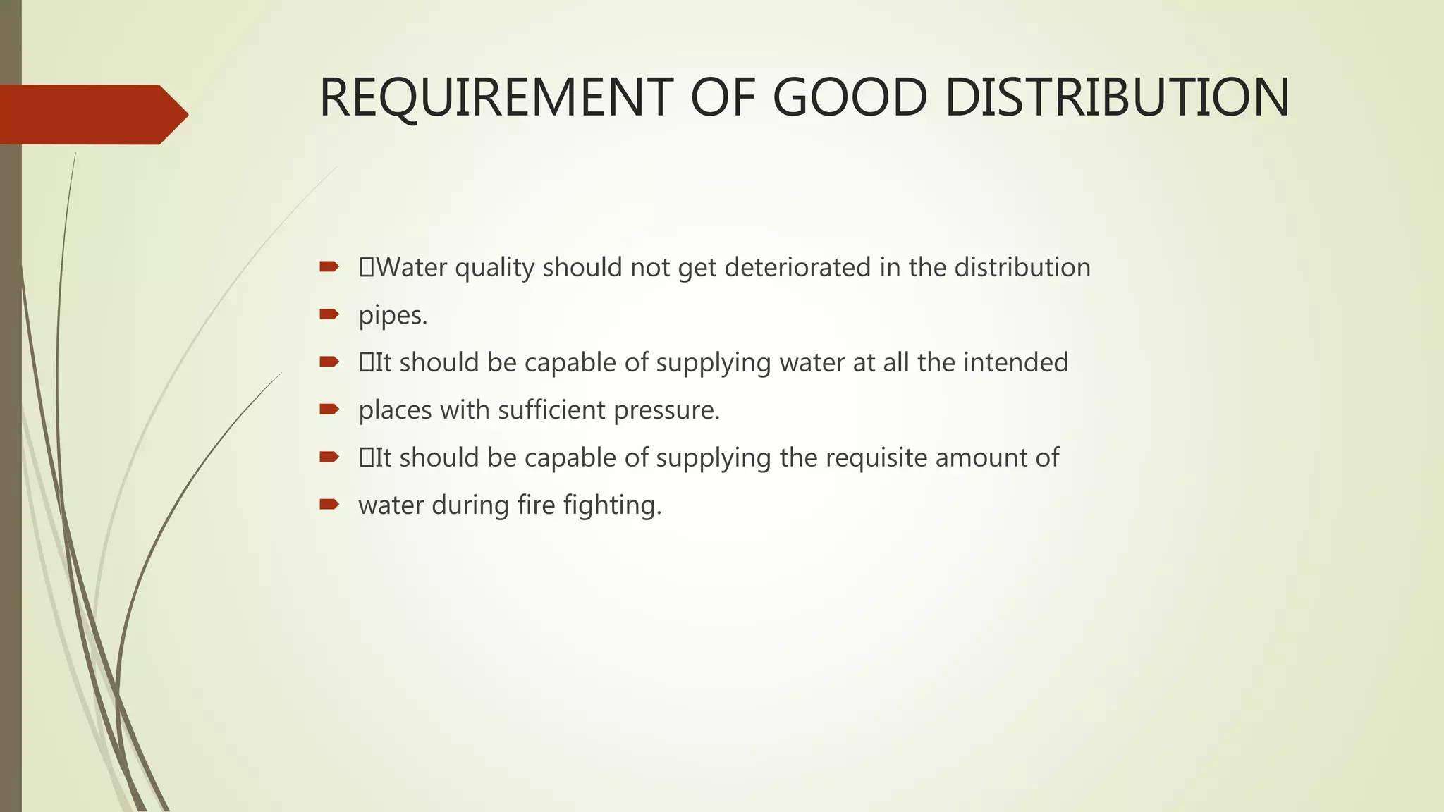 water distribution system | PPTX