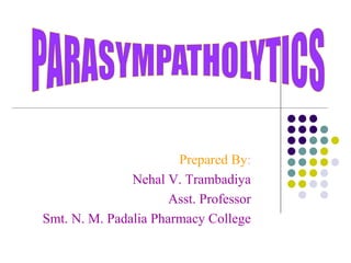 Parasympatholytics - Pharmacology | PPT