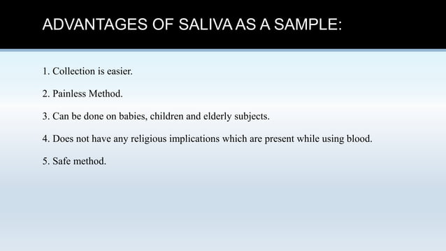 saliva in forensics | PPTX