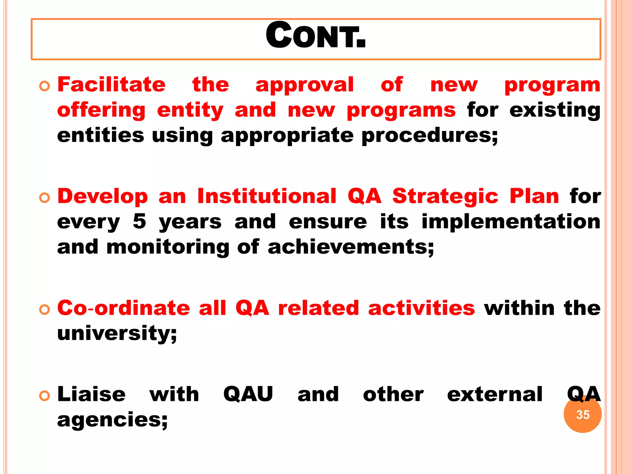 Functions and Rules of Institutional Quality Assurance Cell (IQAC) | PPT