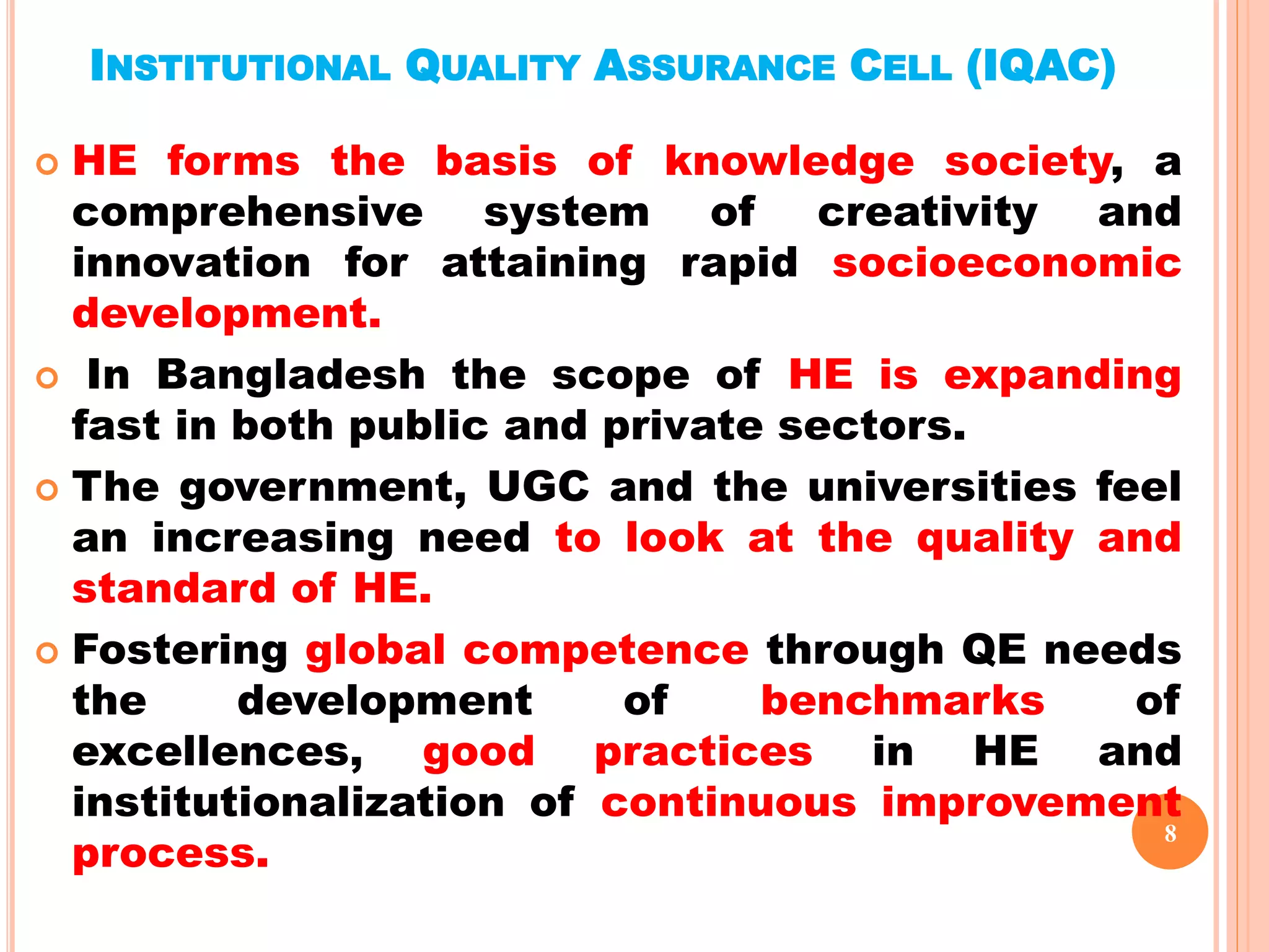 Functions and Rules of Institutional Quality Assurance Cell (IQAC) | PPT
