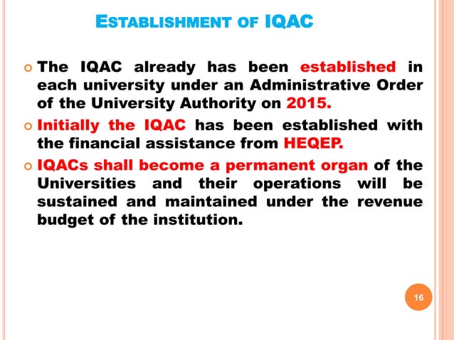 Functions and Rules of Institutional Quality Assurance Cell (IQAC) | PPT