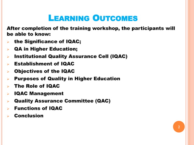 Functions and Rules of Institutional Quality Assurance Cell (IQAC) | PPT