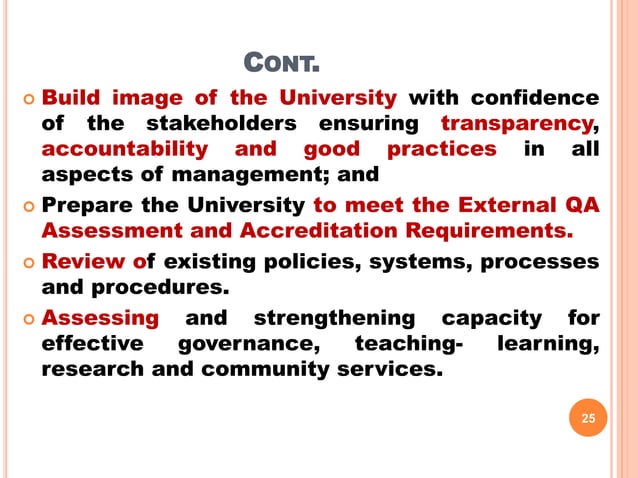 Functions and Rules of Institutional Quality Assurance Cell (IQAC) | PPT