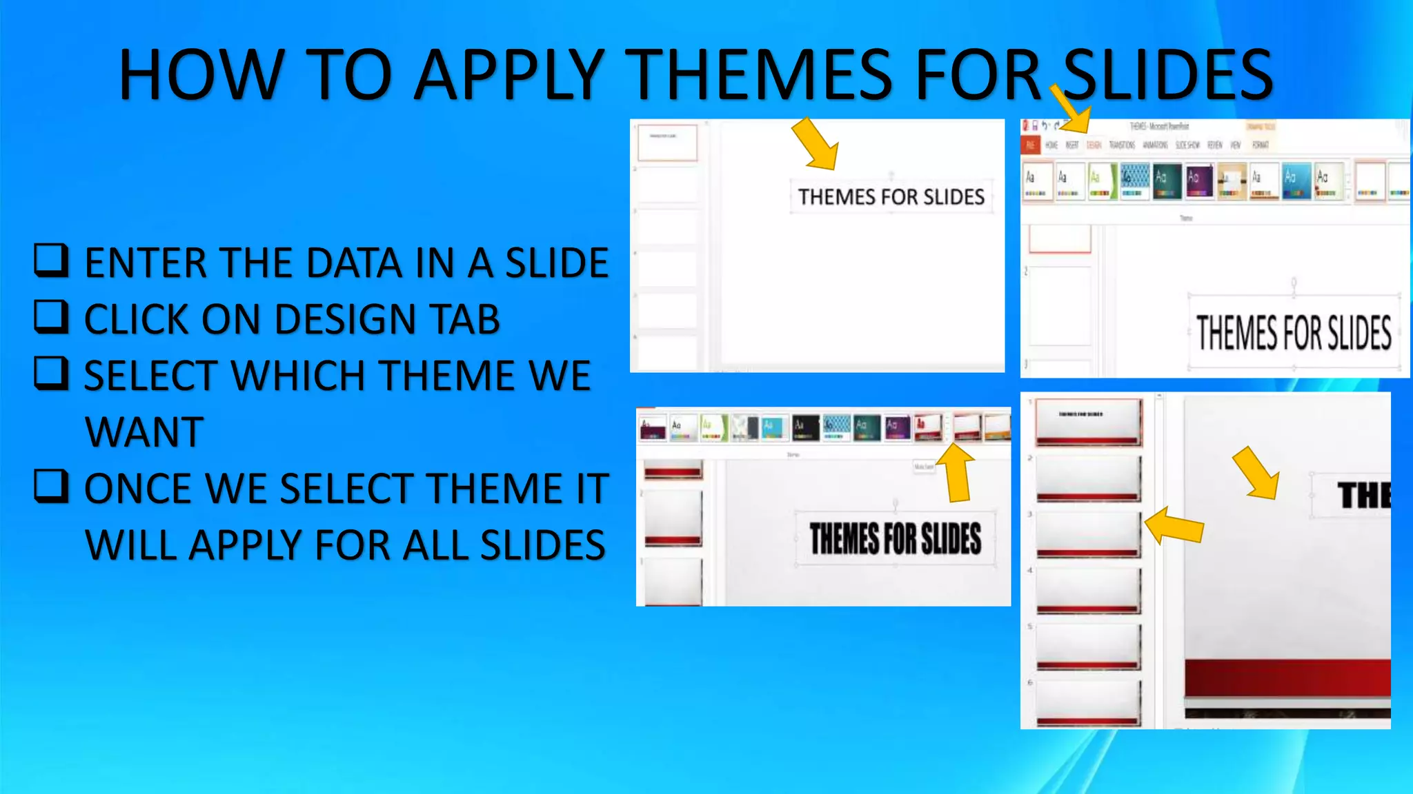 POWER POINT PRESENTATION, PPT, PPT2013, HOME TAB, INSERT TAB, DESIGN ...