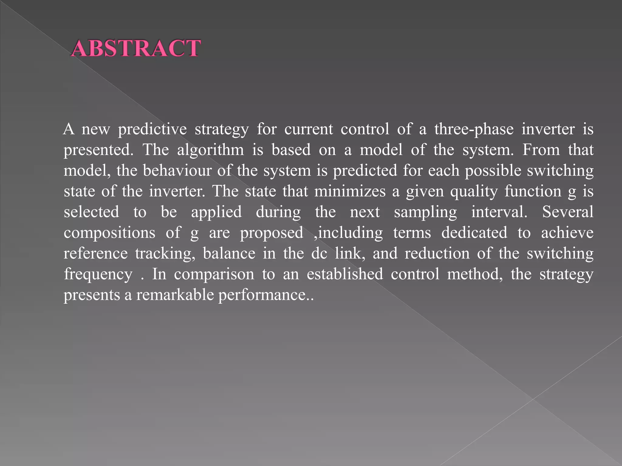 predictive current control of a 3-phase inverter | PPTX | Internet of Things | Internet