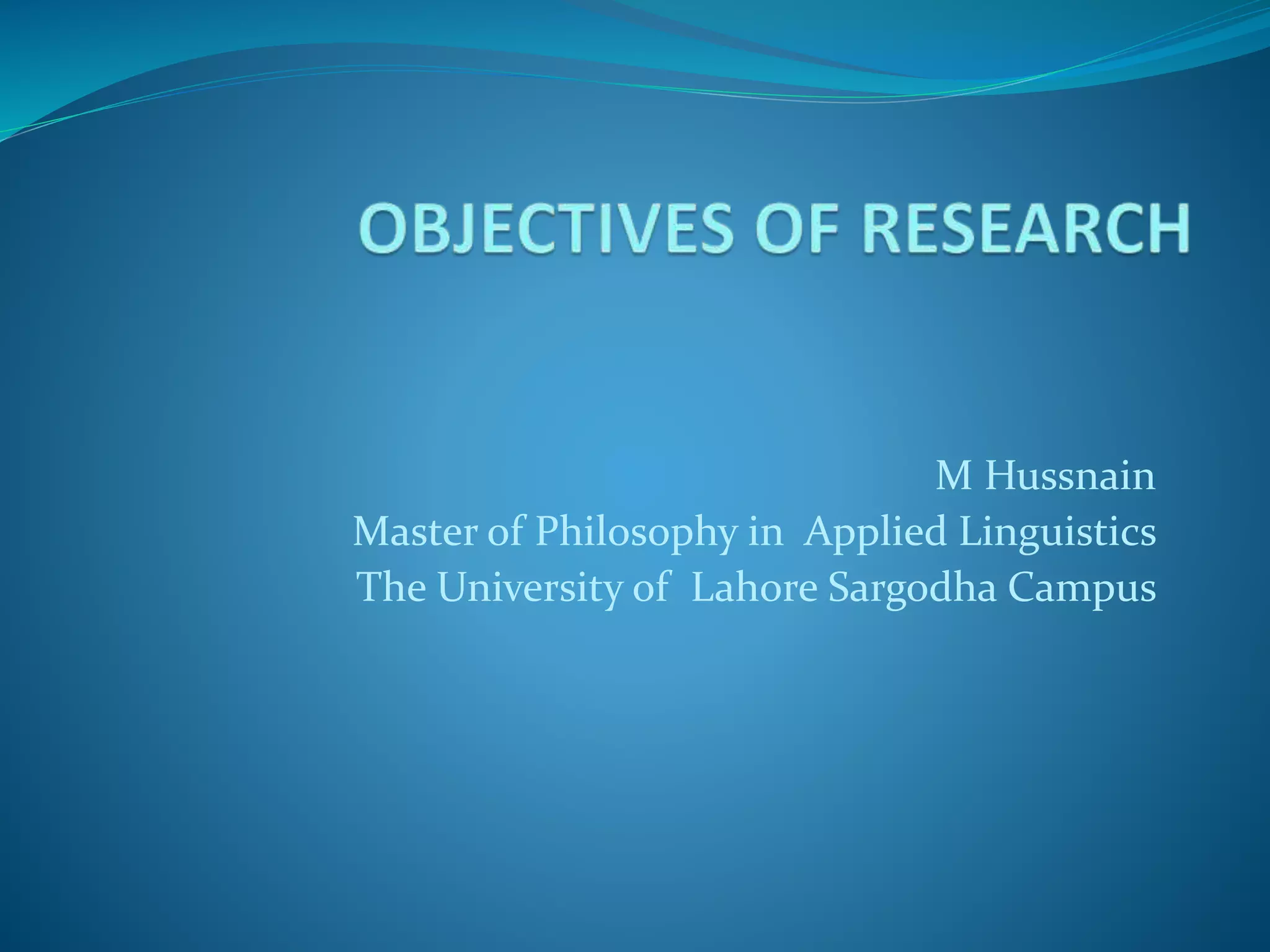 Research Objectives | PPTX