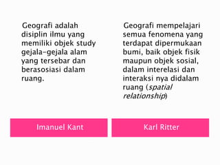 Pengetahuan Dasar Geografi (PPT) | PPTX