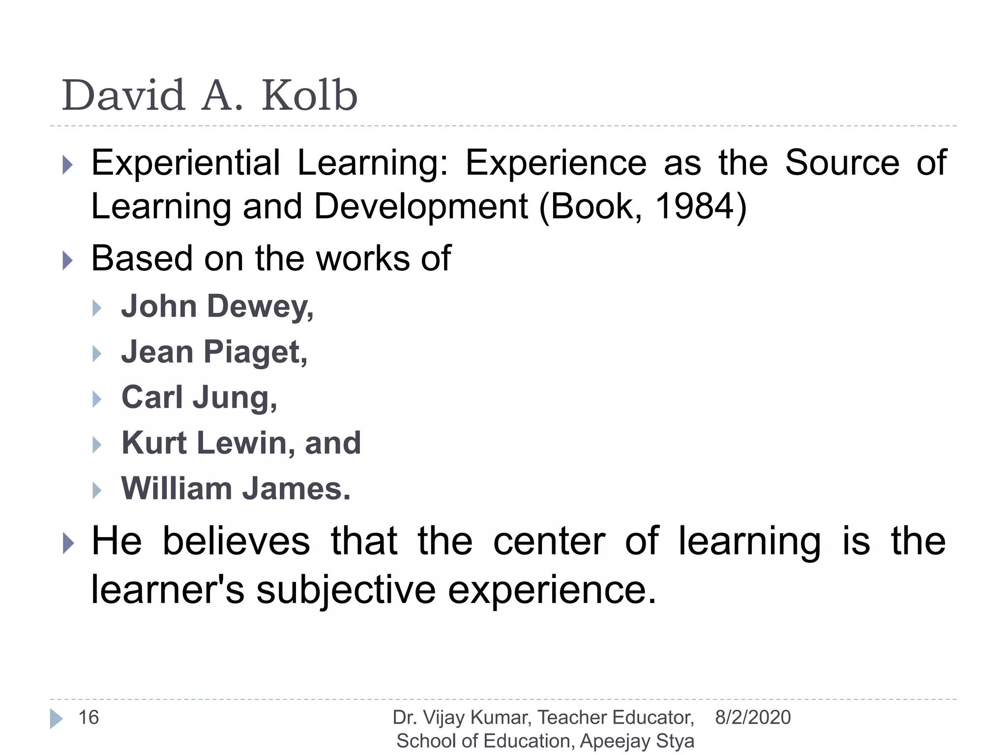 Experiential Learning & Nai Talim by Dr. Vijay Kumar, Teacher Educator ...