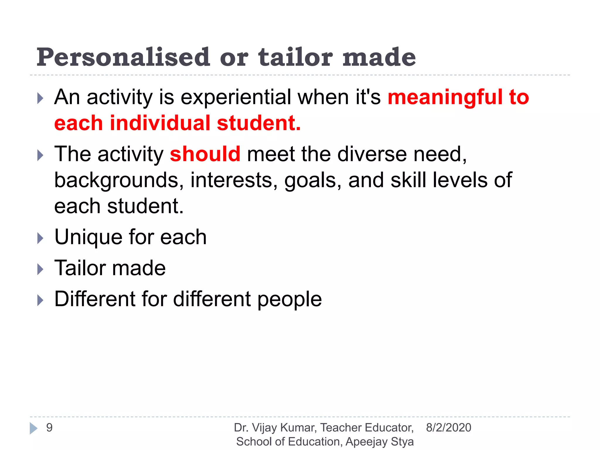 Experiential Learning & Nai Talim by Dr. Vijay Kumar, Teacher Educator ...