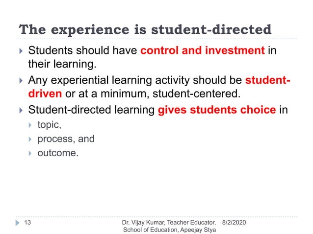 Experiential Learning & Nai Talim by Dr. Vijay Kumar, Teacher Educator | PPTX | Educational ...