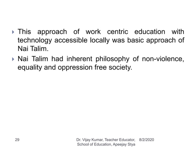 Experiential Learning & Nai Talim by Dr. Vijay Kumar, Teacher Educator | PPTX | Educational ...