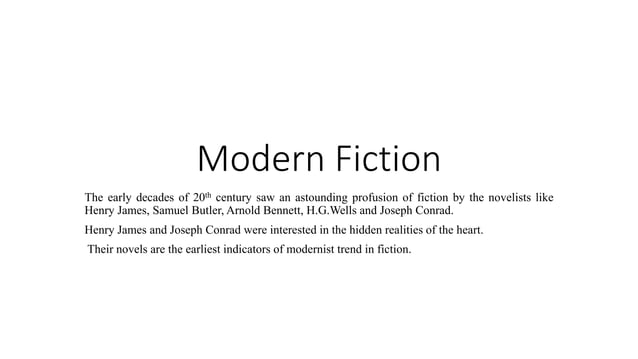 Modern Fiction | PPT