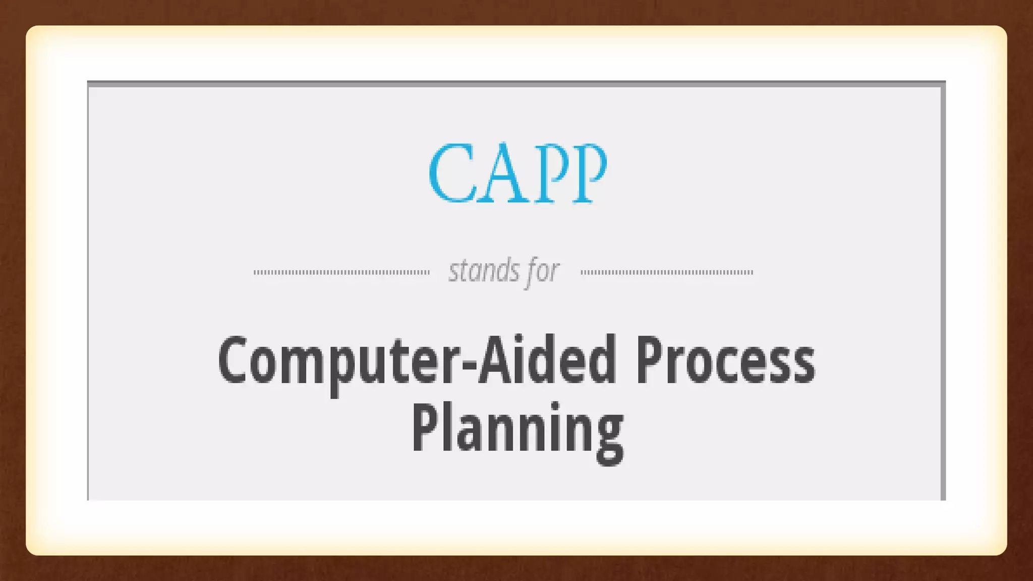 computer aided process planning | PPT