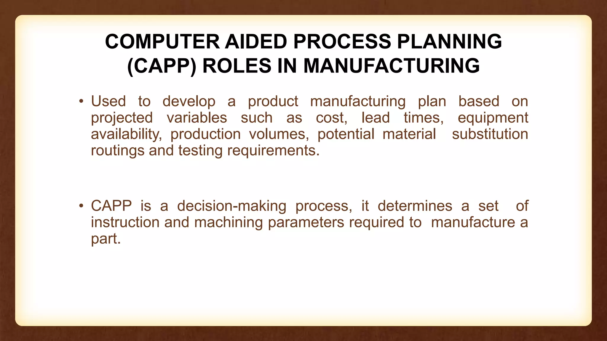 computer aided process planning | PPT