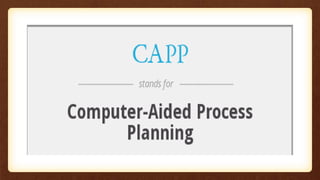 computer aided process planning | PPT