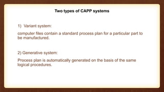 computer aided process planning | PPT