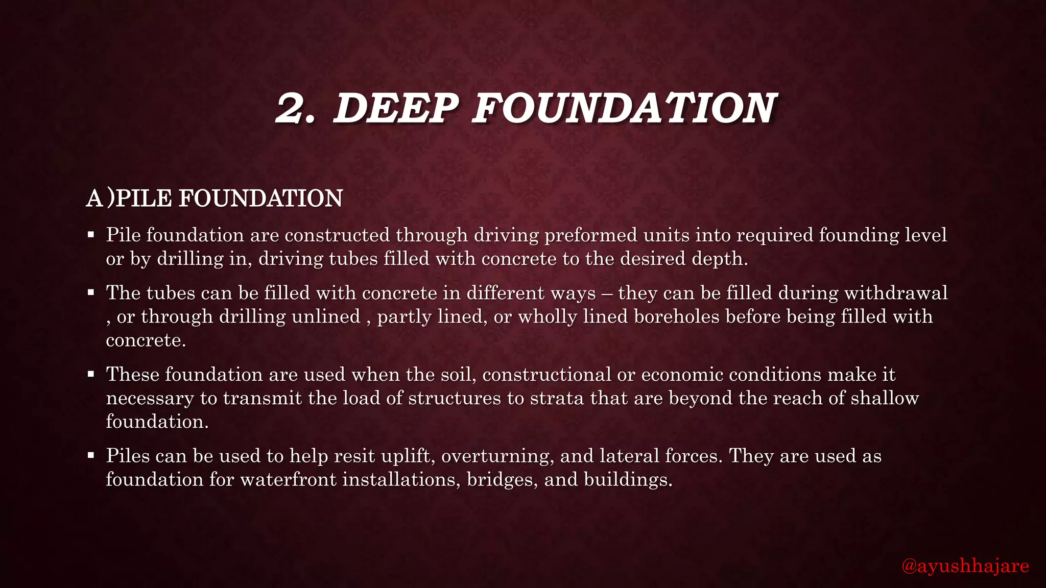 Study on foundation in Construction | PPTX