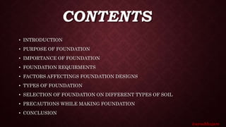 Study on foundation in Construction | PPTX