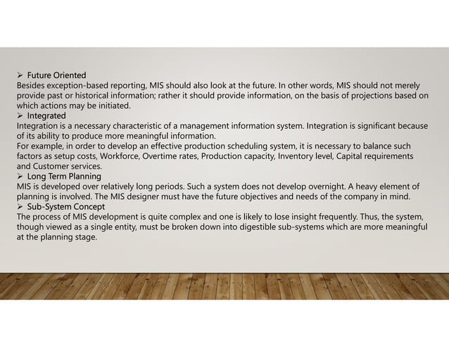 Characteristics of MIS and dss | PPT
